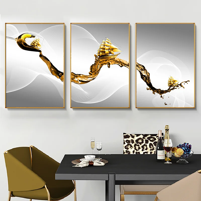 No-Frame-Wall-Decor-Glass-Canvas-Poster-Wine-Glass-Art-Wall-Pictures ...