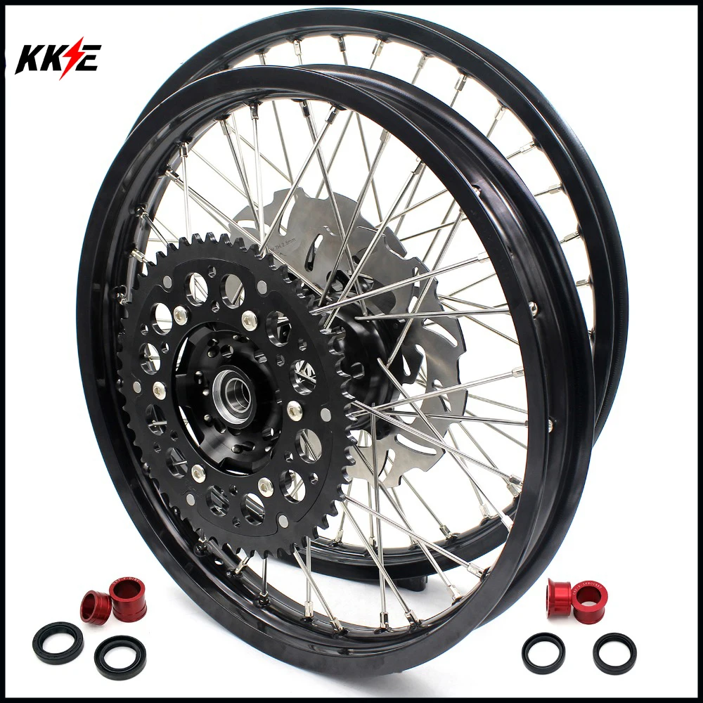 21/19 Spoked MX Dirtbike Wheels Set For HONDA CRF250R 04 13 CRF450R 02 ...