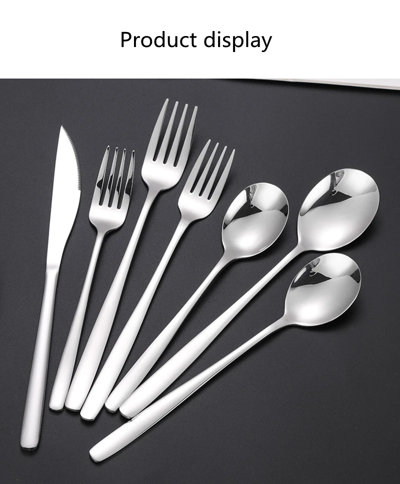 MENAGERE,Knife--Vaisselle occidentale cuillère en acier inoxydable 304 ...