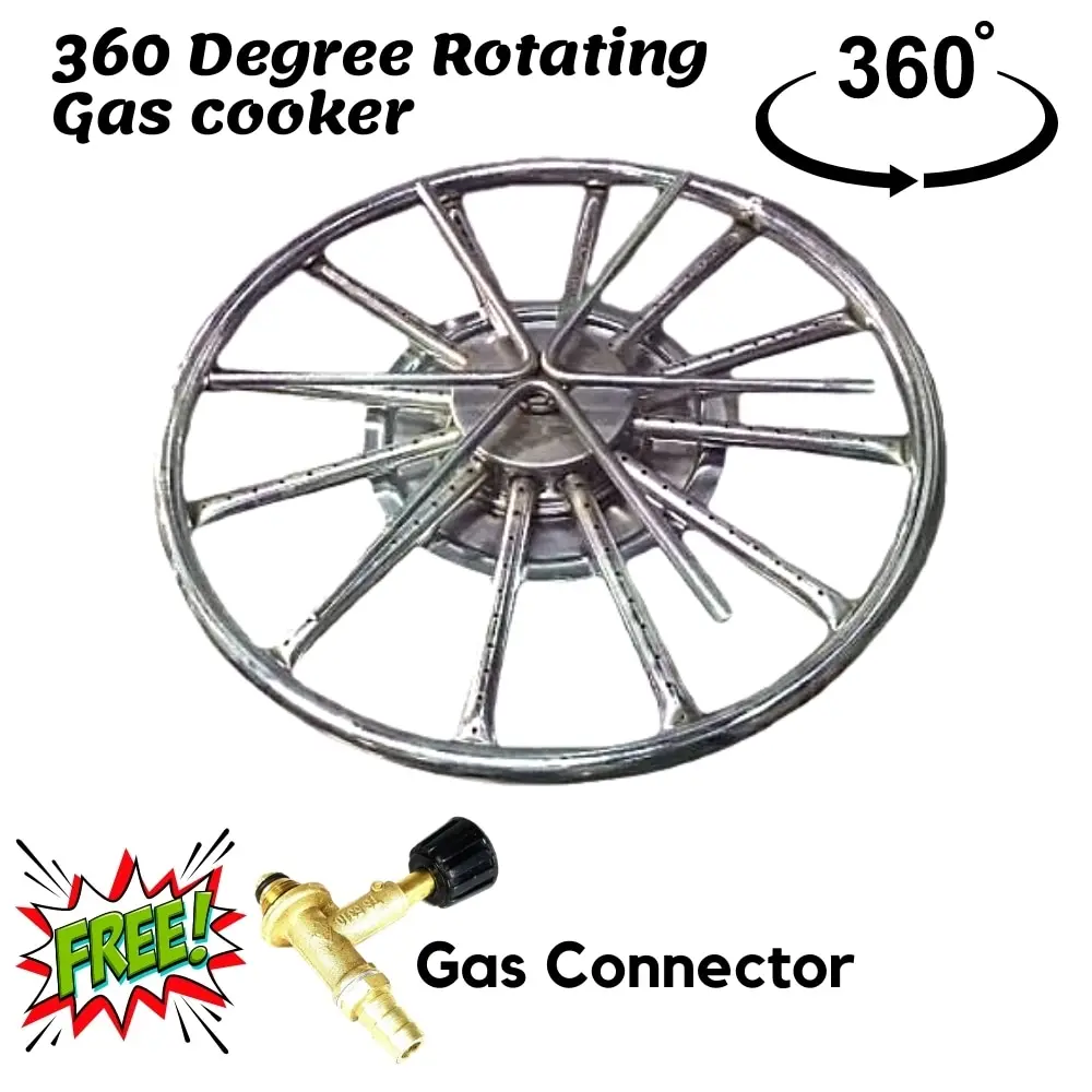 Multi Flame Adjustable Turkish Kunefe Kadaif Fish Meat Crep Dessert 360° Rotating Top Lpg Gas ...