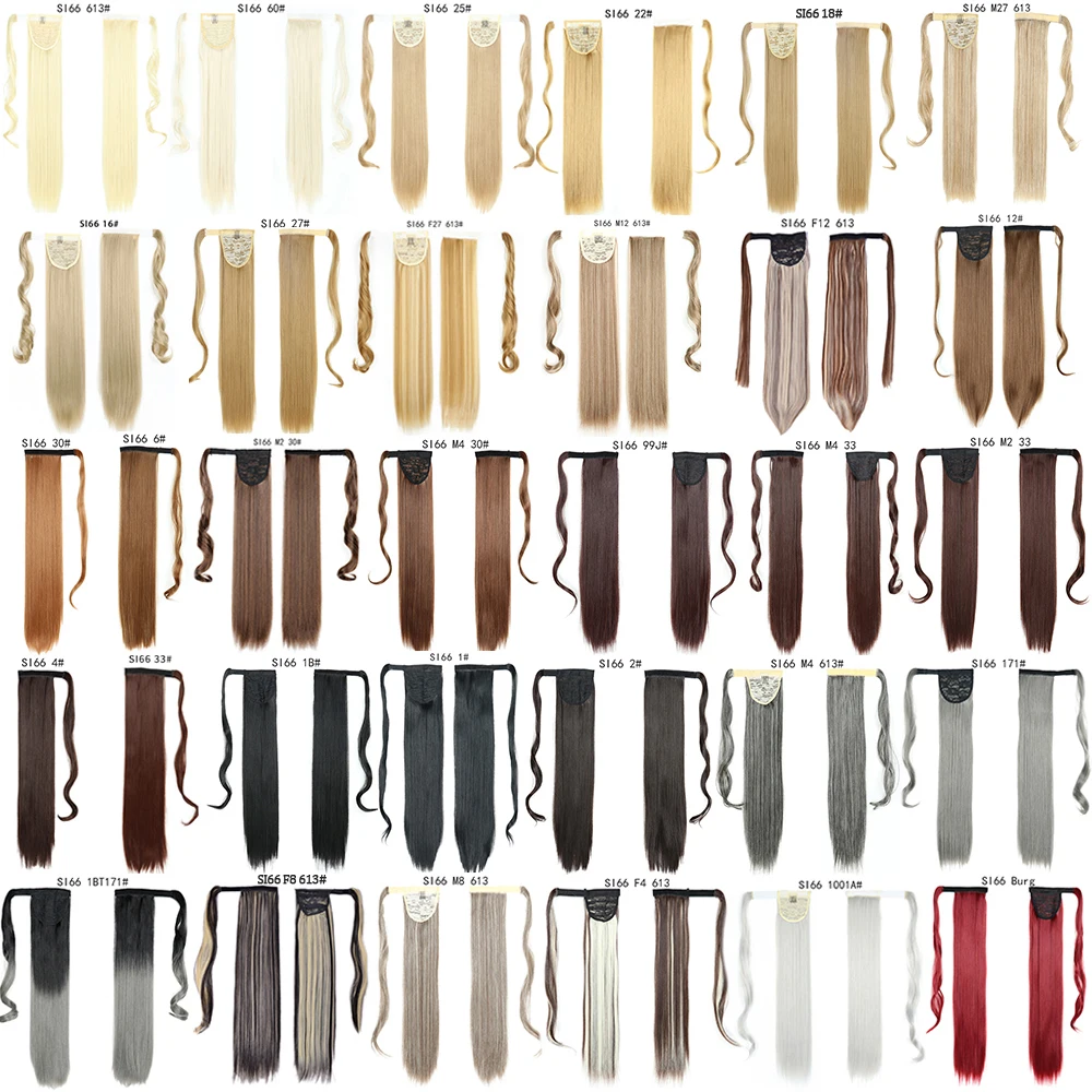 Synthetic hair ponytail extensions