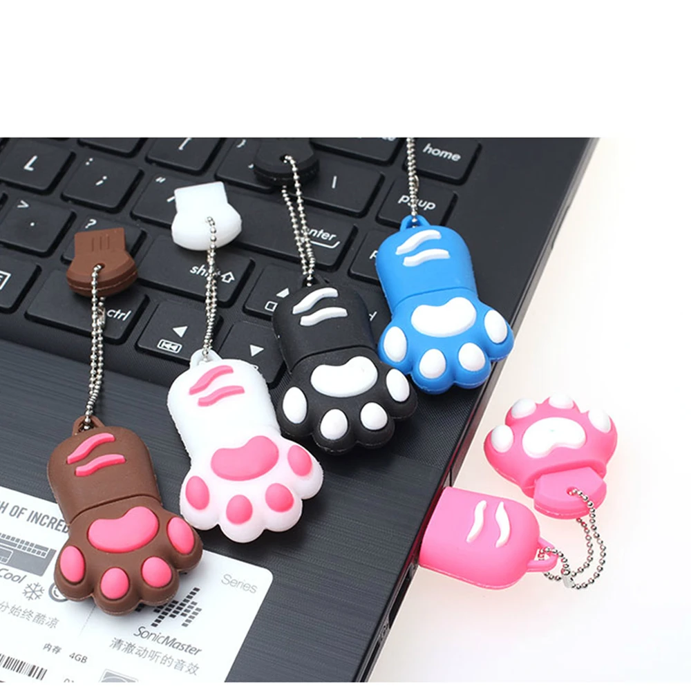 Cartoon Cute Lovely Cat Claws Pen Drive 4gb 8gb 16gb 32gb 64gb Women ...