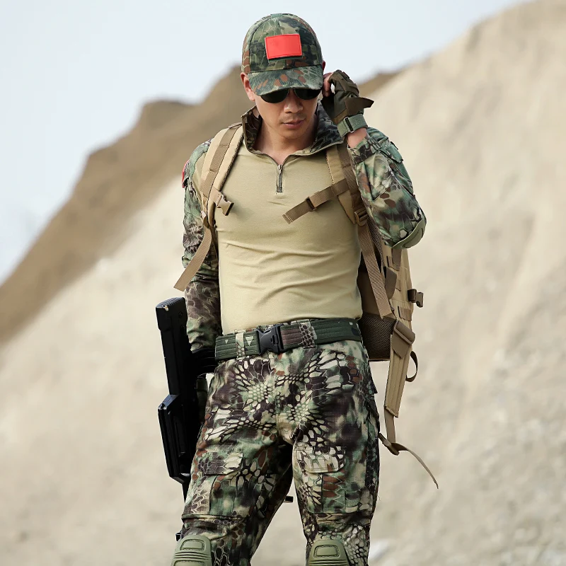Military Combat Shirt Army Jungle Python Camouflage Uniform Hunting ...