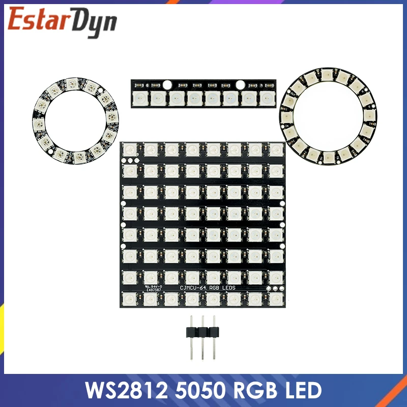 12 16 64 channel WS2812 WS2812B SK6812 5050 RGB LED Lamp Panel Module ...