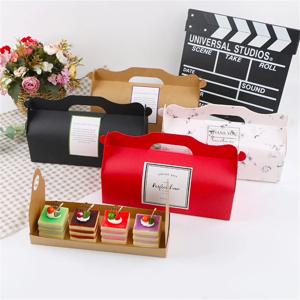 Long Cake Roll Packaging Box Portable Sandwich Packaging Box Wedding ...