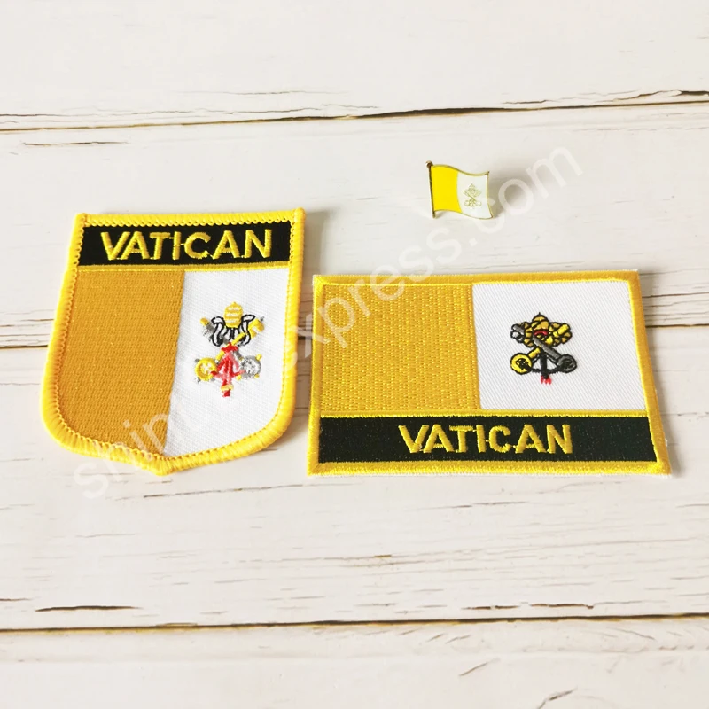 Vatican City National Flag Embroidery Patches Badge Shield And Square ...
