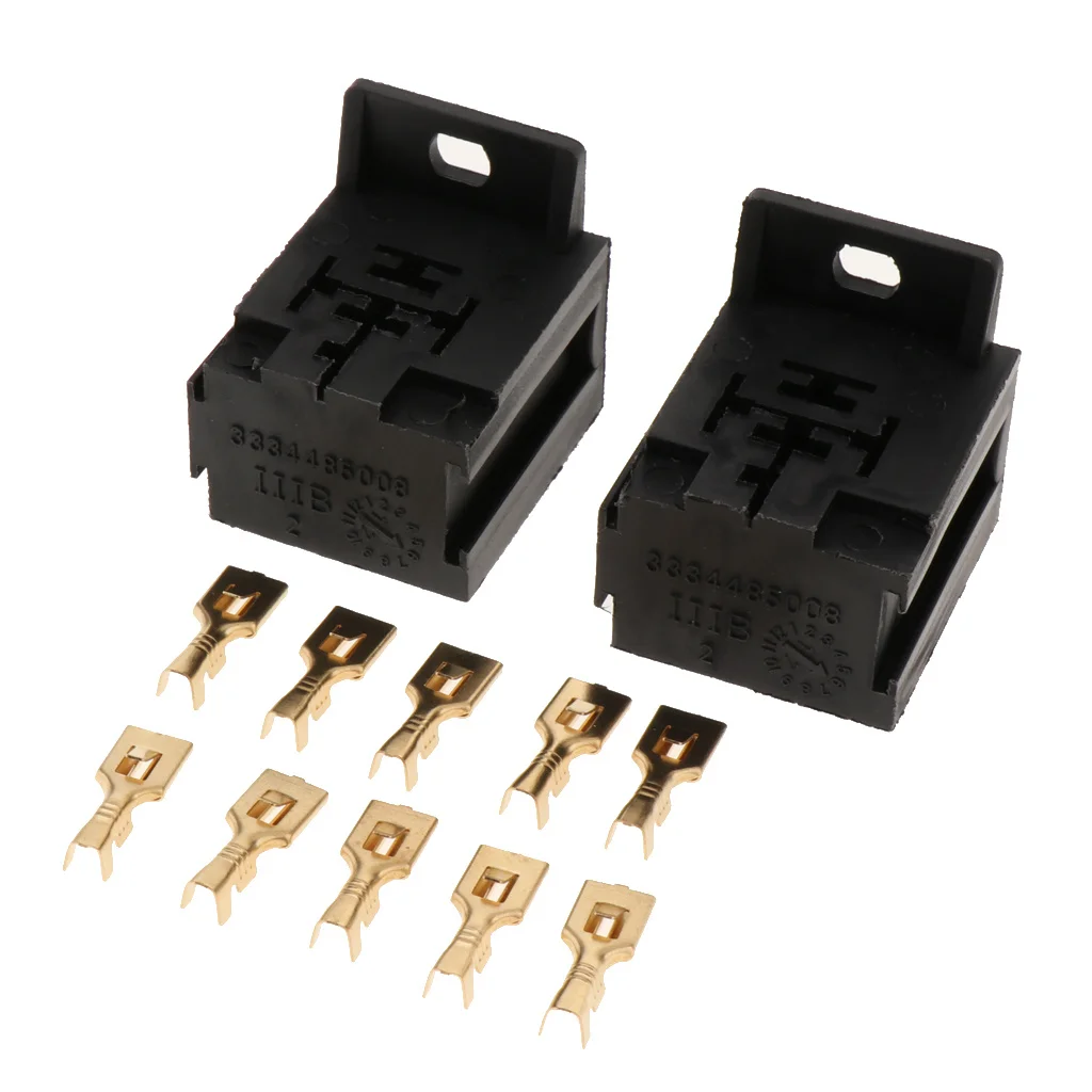 2 x Premium Quality Relay Base Holder and Mount Kit for 5 Pin Relays ...