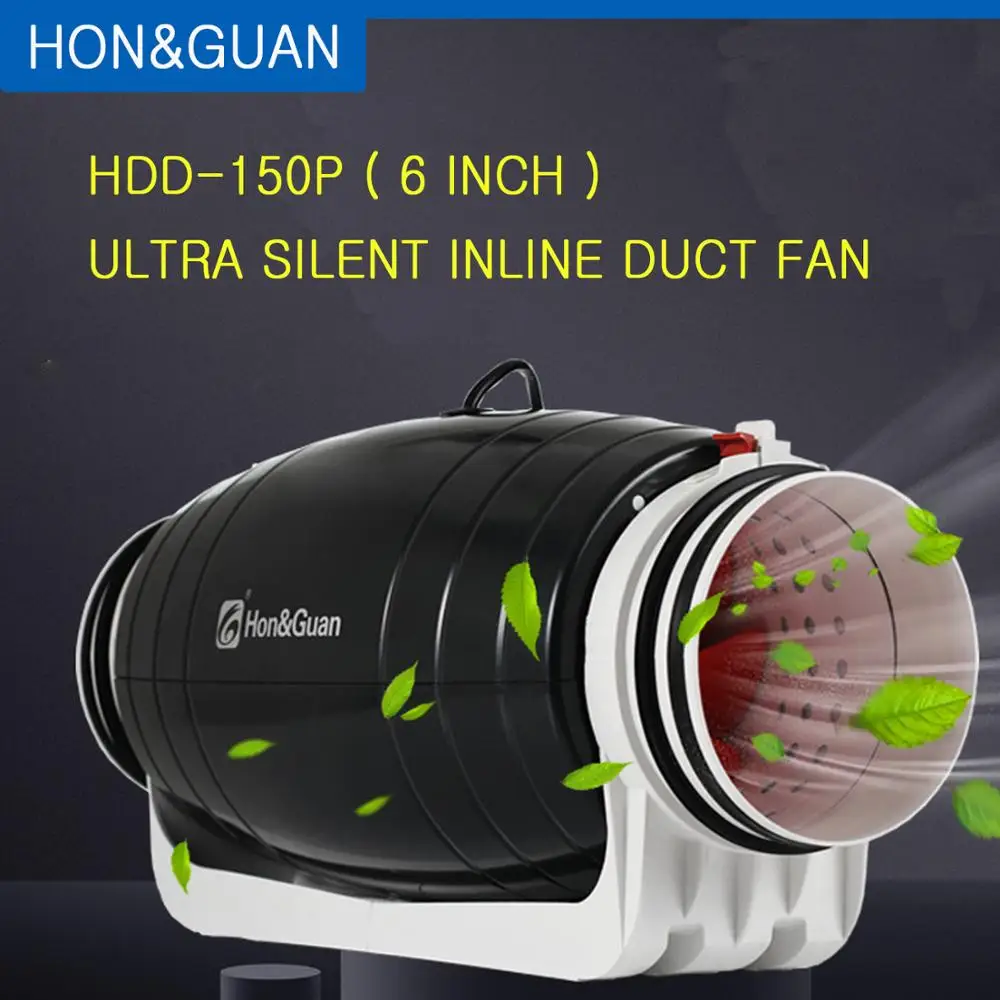 6'' Ultra Silent Duct Fan 110v 220v Powerful Mixed-flow Exhaust ...