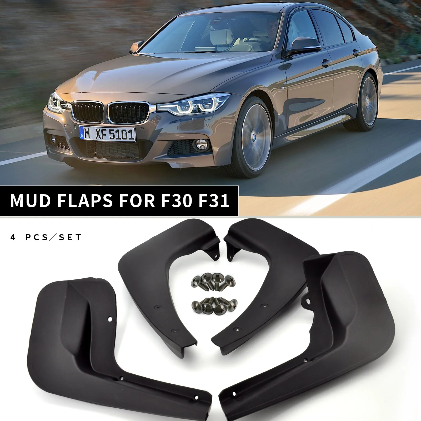 For-BMW-3-Series-F30-F31-2012-2018-Car-Mud-Flaps-Mudflaps-Splash-Guards ...