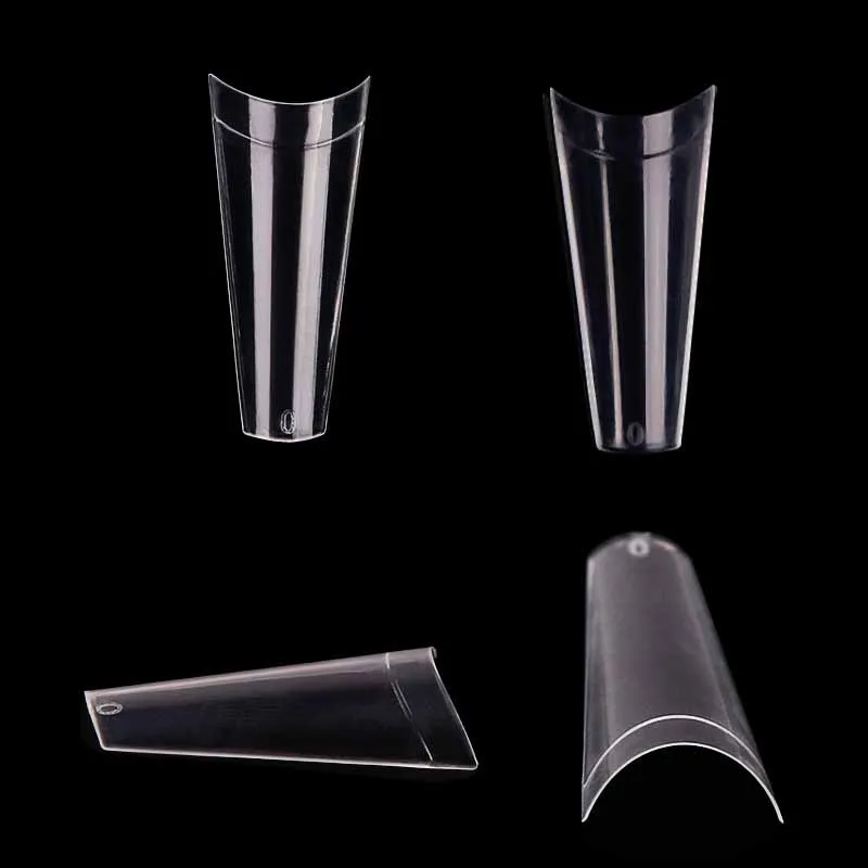 100 шт упак накладные ногти естественный вид белые половинки полное покрытие гроб ногтей