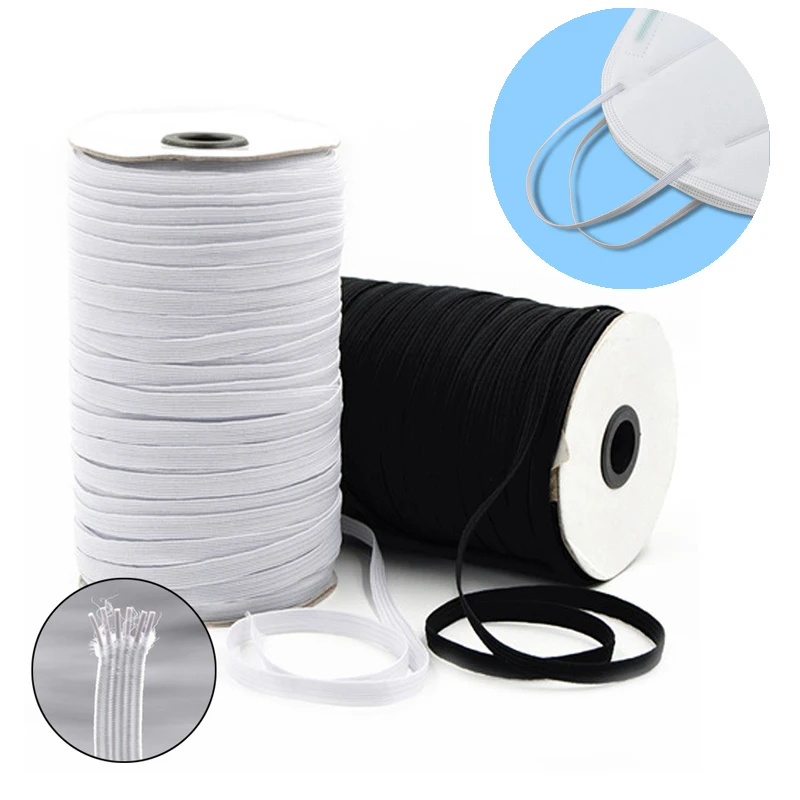 Elastic-Bands-White-and-Black-5-Meters-5-6-8-9-10-12mm-Polyester ...