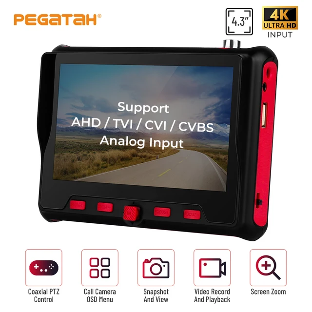 4K CCTV tester 4.3 inch Ahd Monitor for video surveillance AHD/CVI/TVI ...