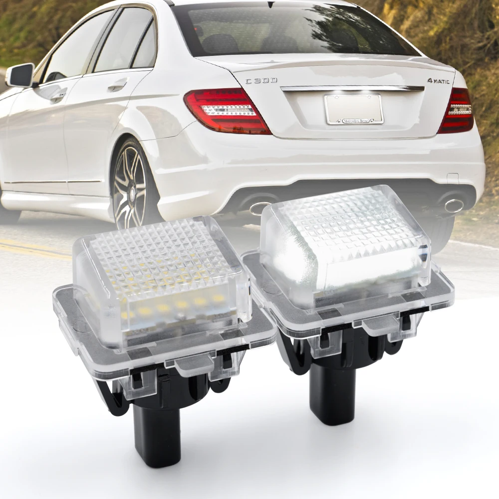 2pcs Led License Number Plate Light For Mercedes Benz W204 2d 4d 5d ...