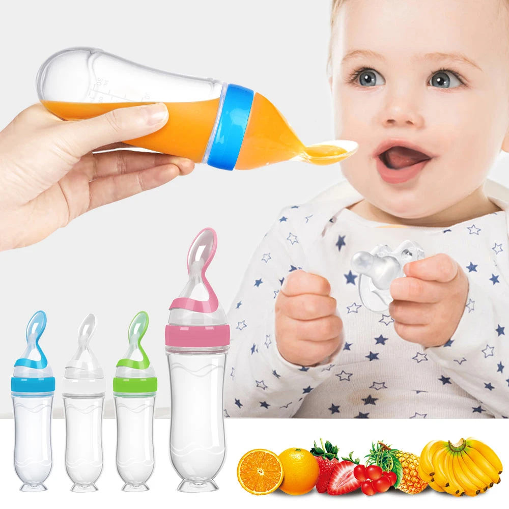 90ml/3oz Silicone Baby Feeding Bottle Newborn Squeeze Feeder with ...