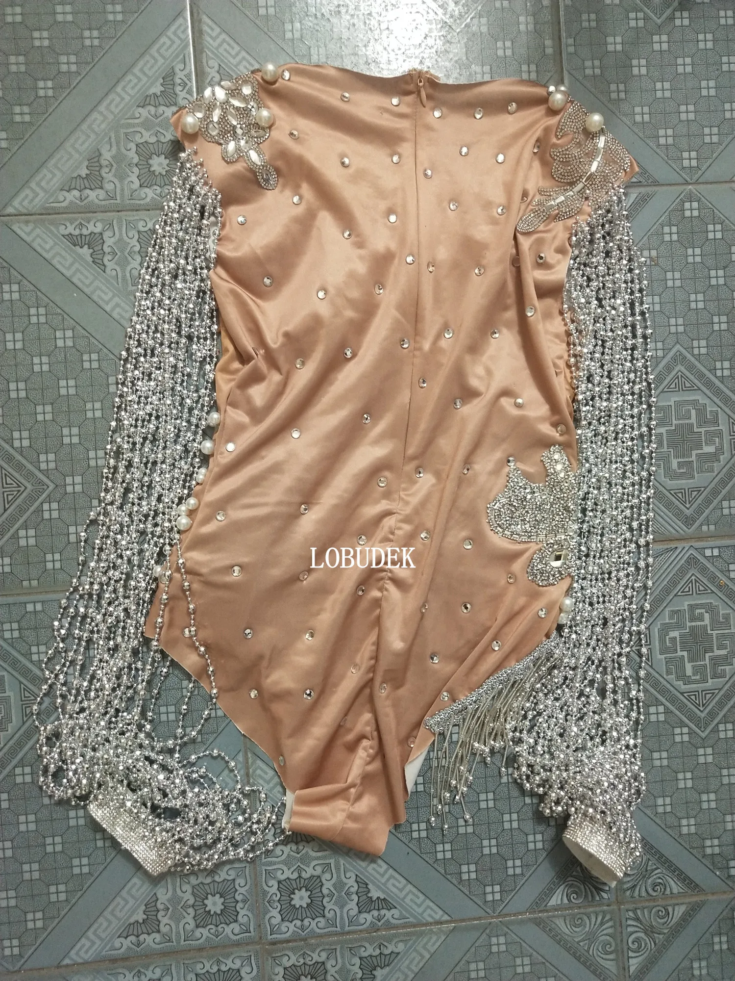 Sexy Bar Nightclub Women DJ Stage Wear Silver Rhinestones Beading ...