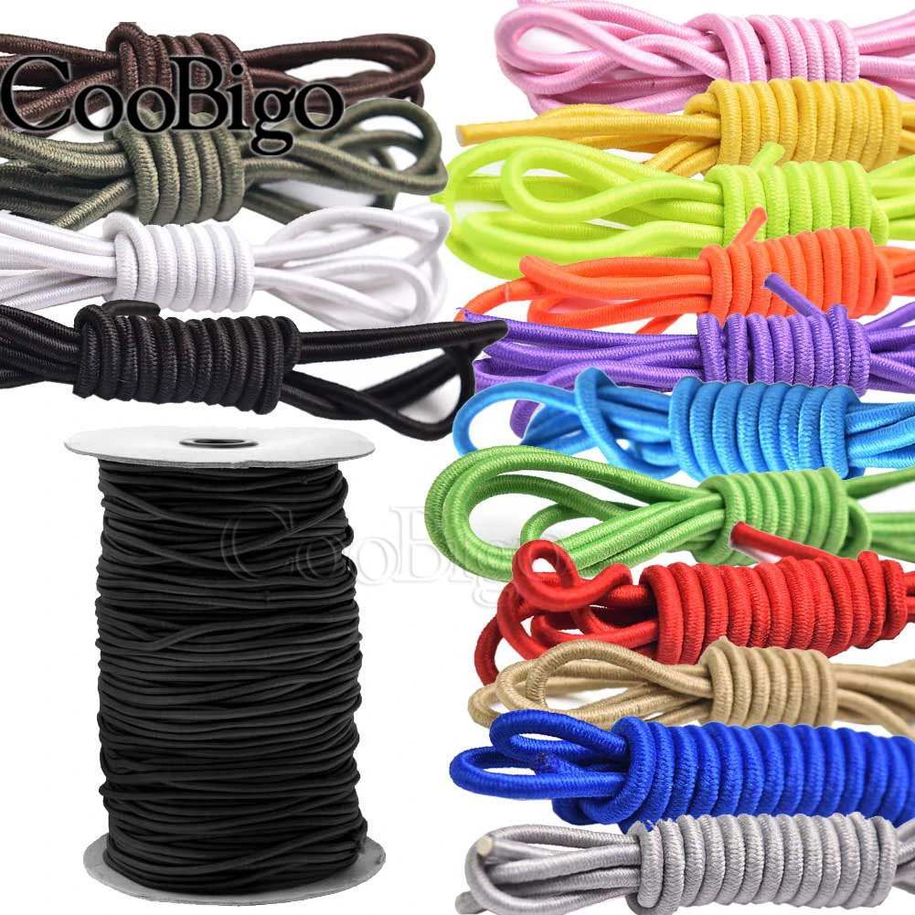25 Meter 1mm 2mm 3mm Colorful Round Elastic Band Round Elastic Rope ...