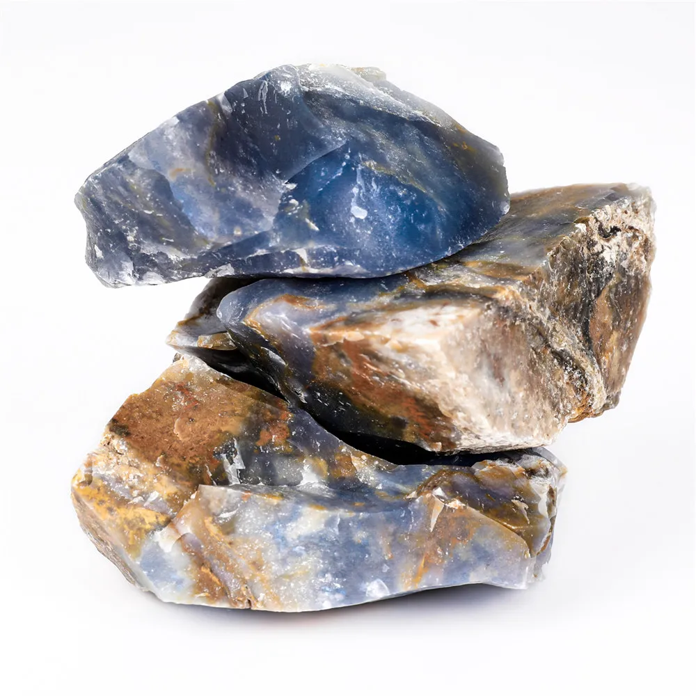 Azul Calcedônia Ágata Natural Pedras Minerais Calcedonite Cru Casa ...