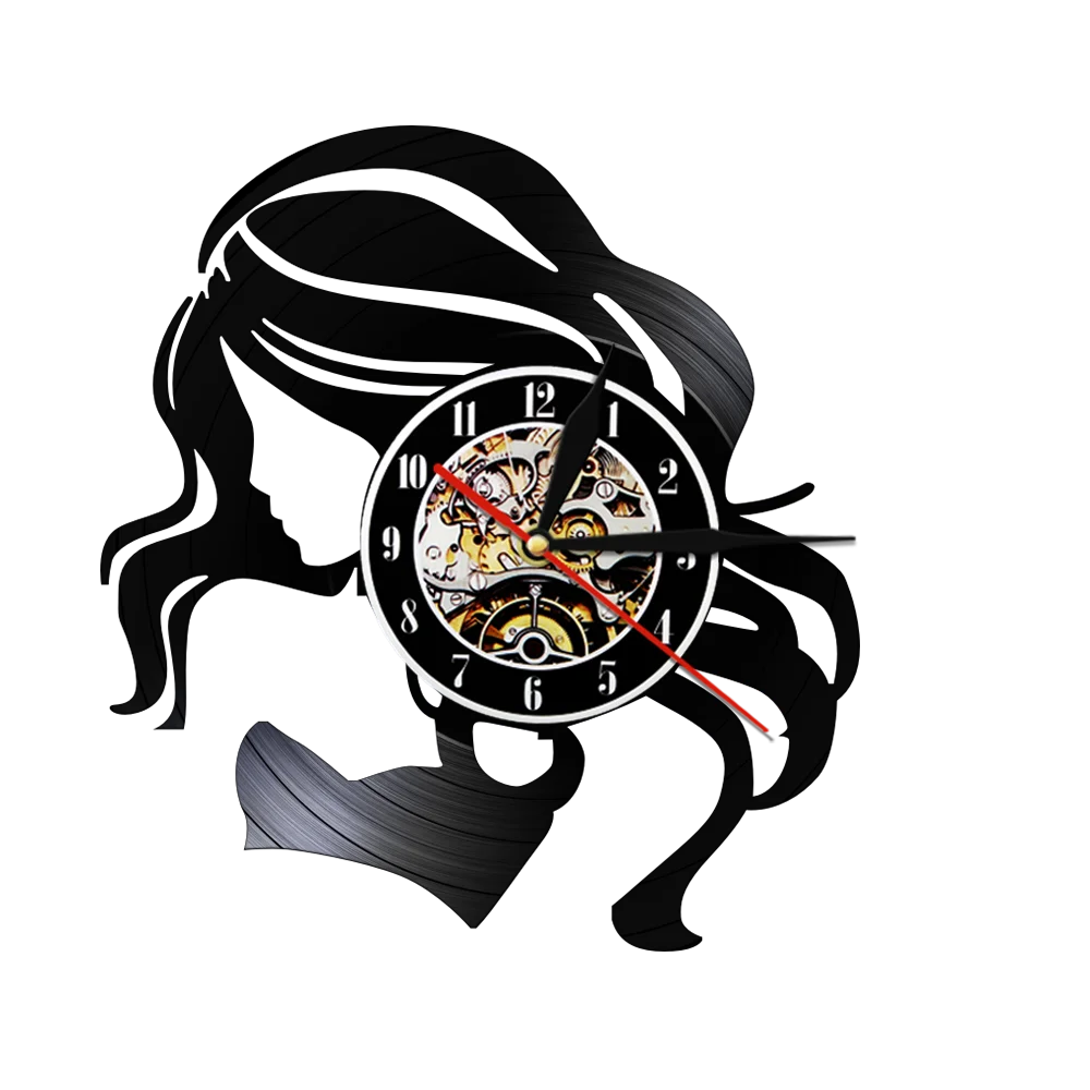 Home Décor Elegant lady Wall Art Ladys Hat Design Vinyl Record Wall ...