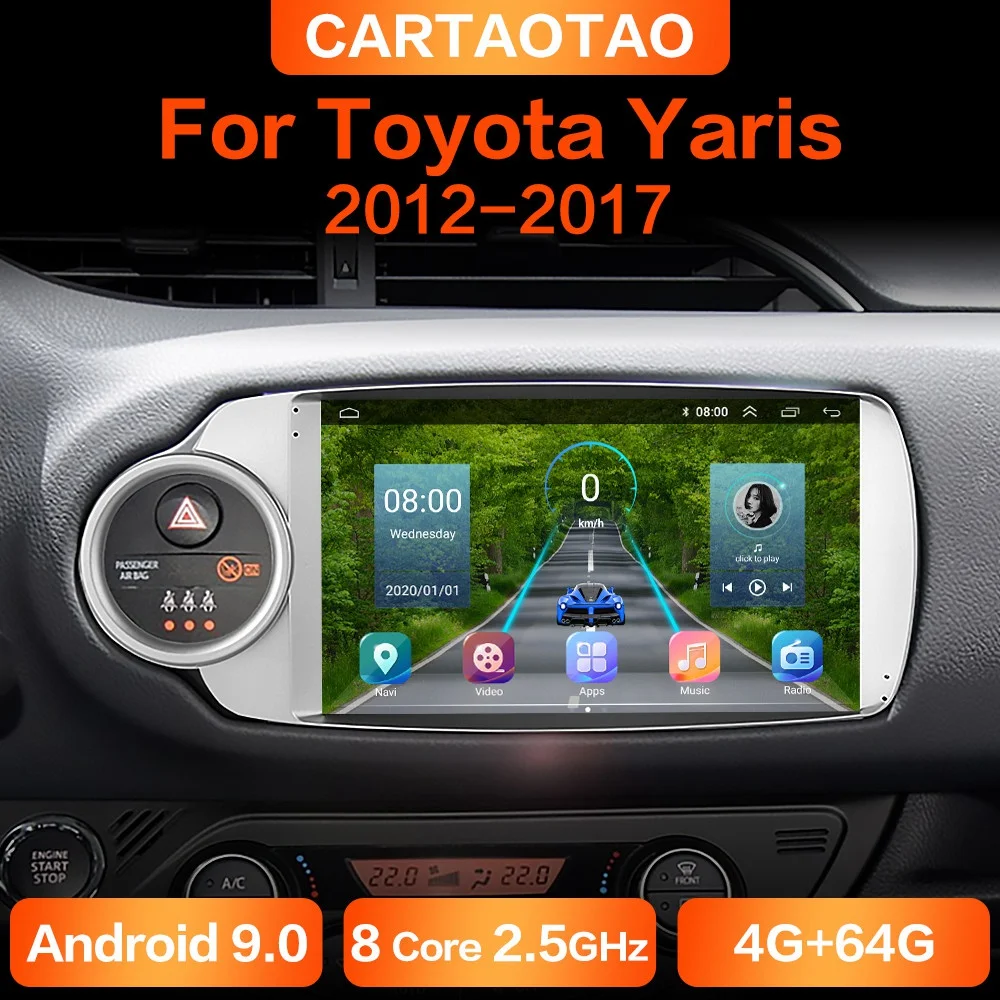 4G+64G DSP Android 9.0 Car Radio GPS RDS multimedia player For Toyota ...