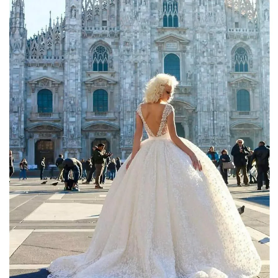 Sexy Luxurious Backless Ball Gown Wedding Dresses 2019 V Neck Sheer ...