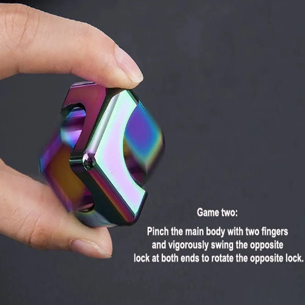 Holographic Gyro Cube Toy - TipsForStress.com