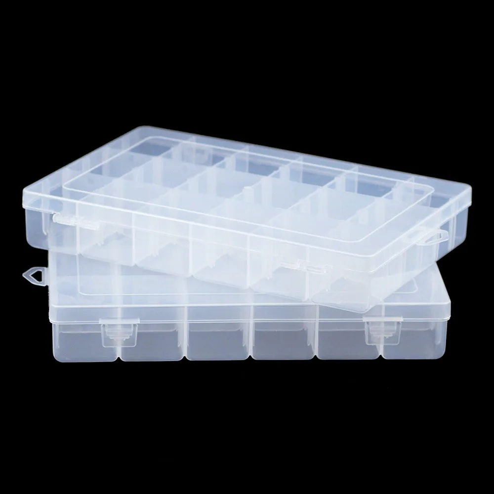 YHBZRET Adjustable 16 Slots Plastic Storage Box packaging transparent ...