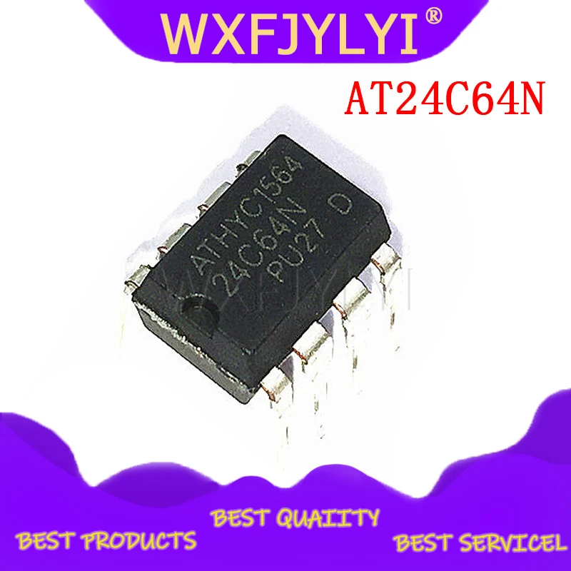 10 unids/lote nuevo AT24C64N 24C64 24C64AN AT24C64 DIP 8 EEPROM memory ...