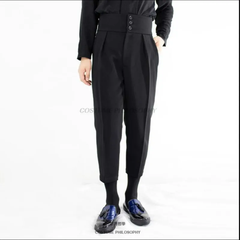 27 44 Original 2021 New Men's Fashion Casual Black High Waist Button ...