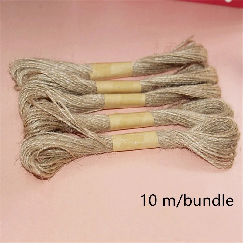 10 m/paquete cuerda de lino yute Guita natural rústica cuerda 2mm ...