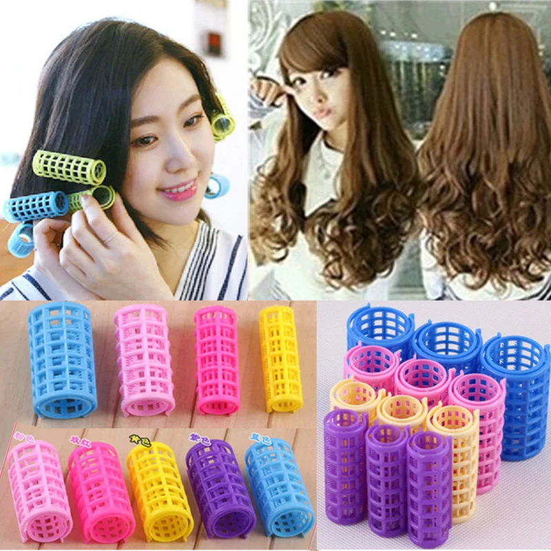 15pcs Set Plastic Hair Curler Roller Large Grip Styling Roller Curlers