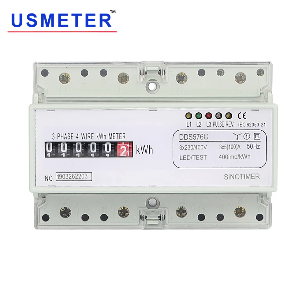 DDS576C 380V 100A kwh Meter Digital 3 Phase Energy Saving Wattmeter ...