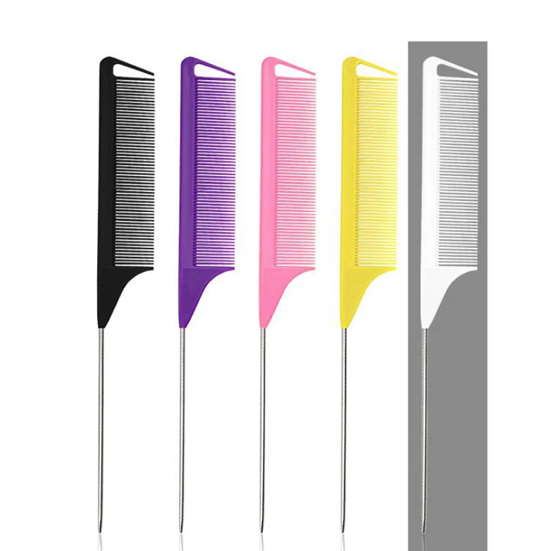 1Pcs-Pointed-Comb-Hair-Salon-Hairdresser-Comb-Hairstylist-Steel-Needle ...