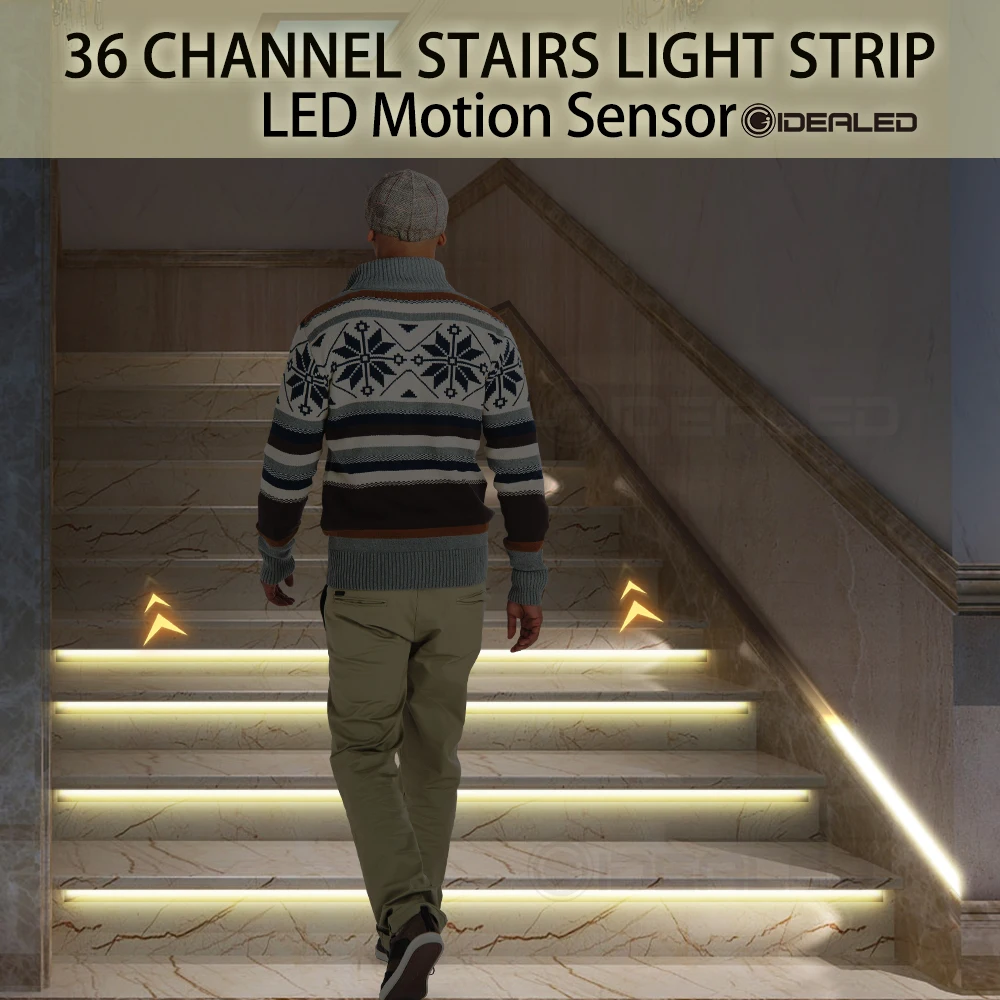 Stair-Led-Light-Strip-Motion-Sensor-Dimming-Light-Wireless-Indoor ...