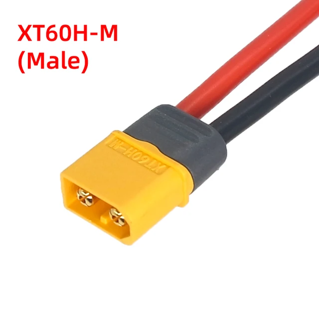 Amass XT60 Cable Connector Male Female XT60H Plug with Sheath Cover 14AWG 12AWG Silicon Wire for ...
