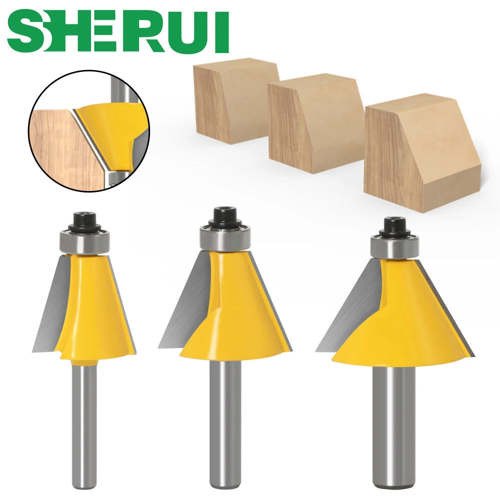 1 pieza de 8mm 6mm 1/4 pulgadas 12mm 1/2inchShank chaflán Router Bit 15 ...