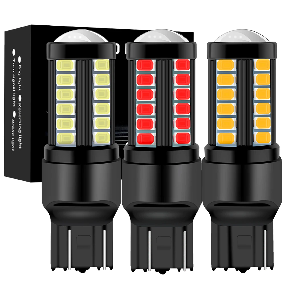 2pcs 1200Lm T20 W21W LED W21/5W LED WY21W 7440 7443 LED Bulb T25 3157 ...