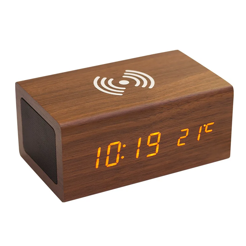 Wood Alarm Clock With Wireless Charger at William Biscoe blog