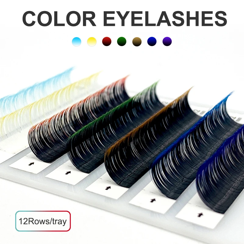 Natuhana 12rows Ombre Colored Lashes White False Eyelashes Individual ...