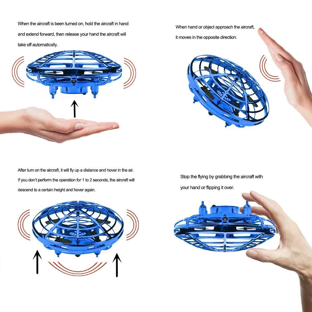 Z20 Helicopter Flying Ball Spinner Toy Hand Controlled Drone Helicopter ...