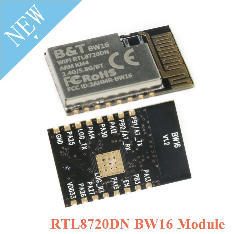 듀얼 밴드 와이파이 모듈, BW16 RTL8720DN 5.0, IIC I2C SPI UART PWM 인터페이스, 3.3V 2 ...