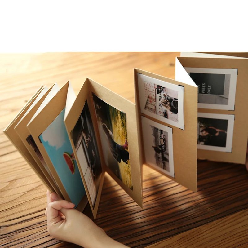 Handmade Paper Photo Album Fold Page DIY Photo Album Paste Type Series ...