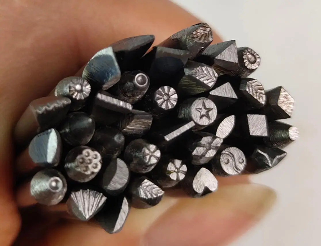 Flower Punch Stamp Set 36-Piece Metal Stamping Tool Set - Steel Punch ...