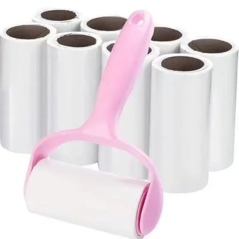 9 Paper Drums And 1 Handle Dust Sticky Paper Roller Oblique Sticking To ...