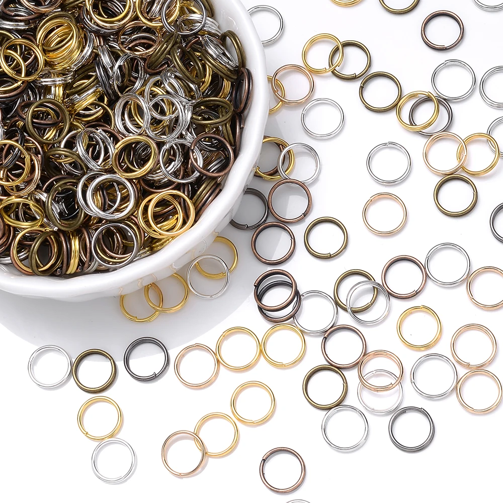 50-200pcs Double Loops Open Jump Rings Gold Silver Plated Metal Split ...