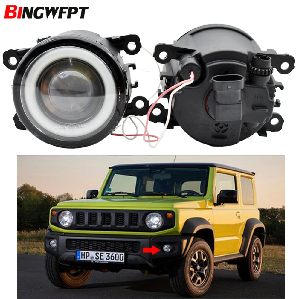 1pair Led Fog Light Angel Eye Daytime Running Lights For Suzuki Jimny ...