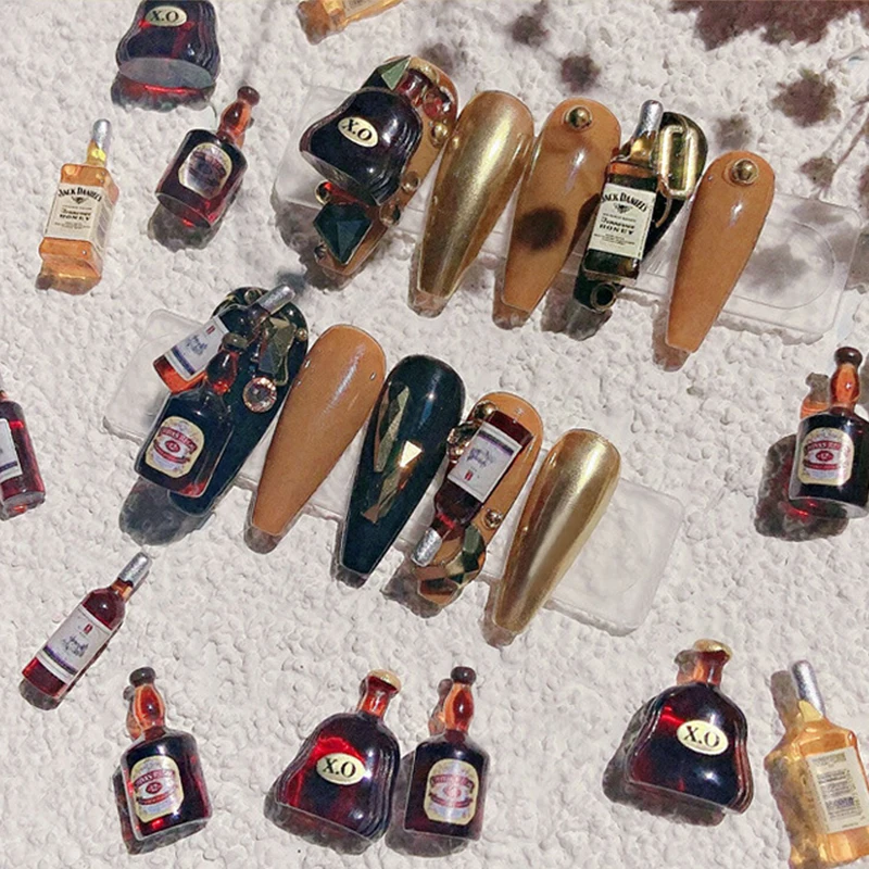 3Pcs-3D-Mini-Wine-Bottle-Nail-Art-Decoration-Cute-Stereo-Red-Wine ...