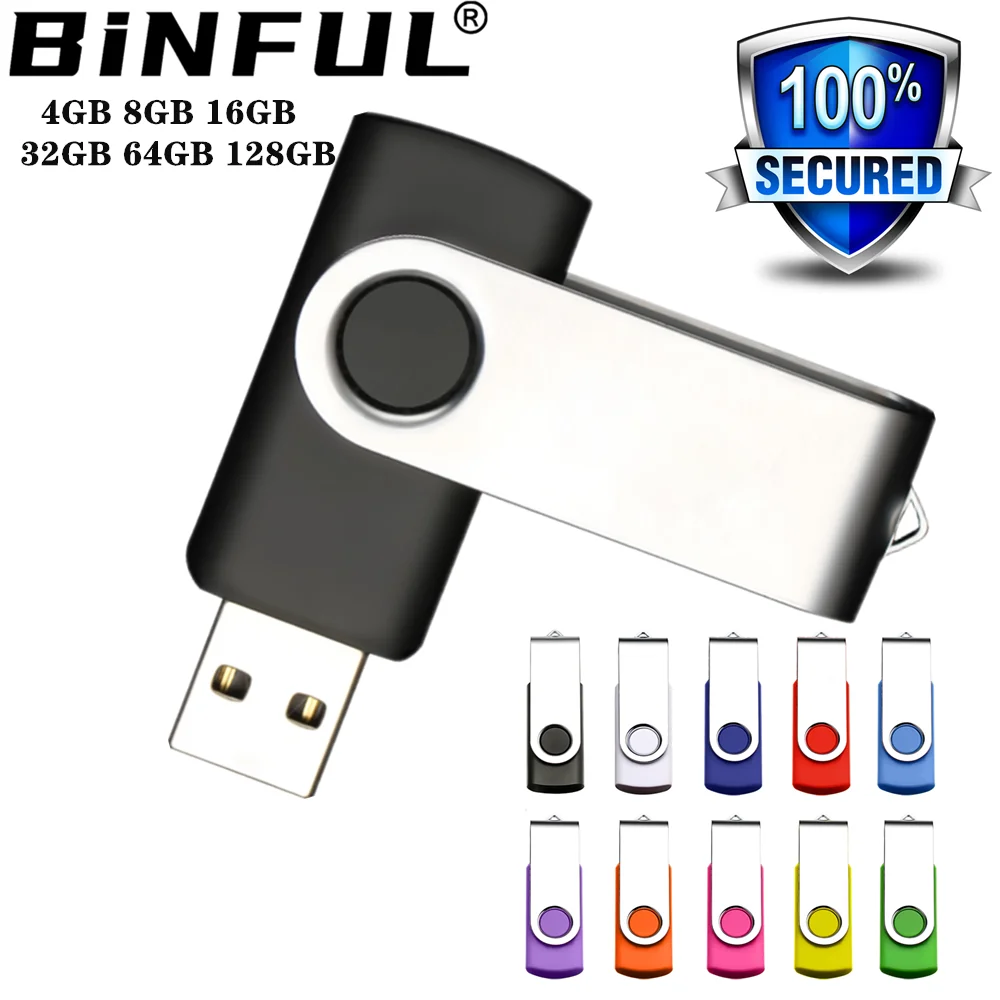 BINFUL-360-Rotate-Metal-USB-64GB-Disk-On-Key-Mini-USB-Flash-Drive-4GB ...