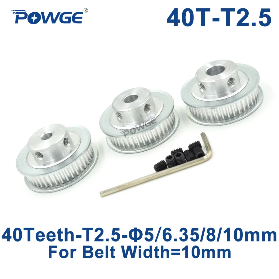 Powge 40 Teeth T2.5 Synchronous Pulley Bore 5/6.35/8/10mm For Belt ...