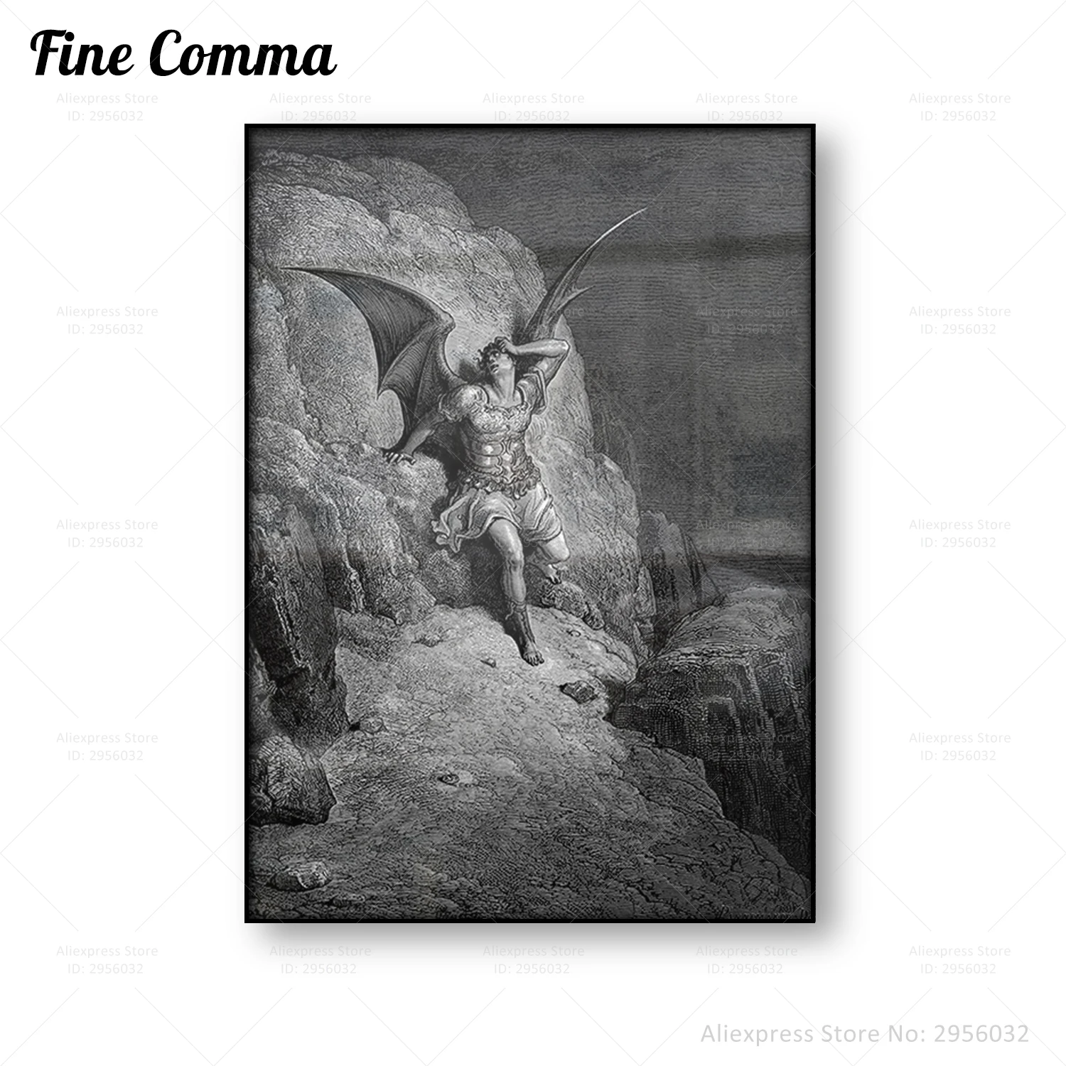 Poster-The-Fall-of-Satan-Paradise-Lost-Gustave-Dore-Canvas-Print-Wall ...