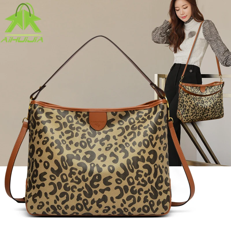 Fashion Designer Luxury Leopard Grain Shopper Shoulder Messenger Bag ...